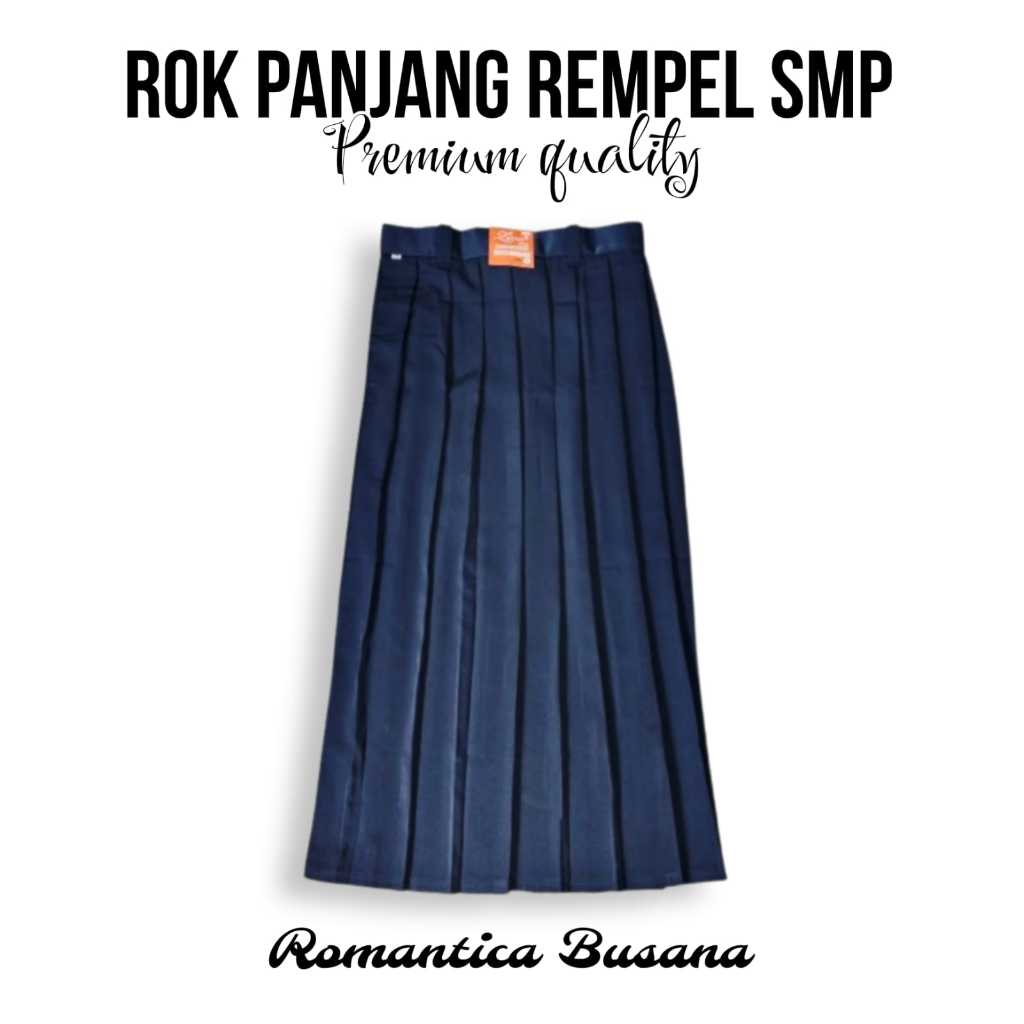 Jual Rok Rempel SMP Biru Panjang | Seragam Sekolah SMP | Rok Sekolah ...