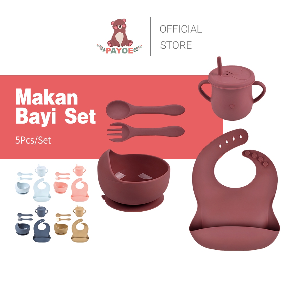 Jual PAYOE 5 In1 Alat Makan Mpasi Bayi Tempat Makan Set Anak Baby Bib ...