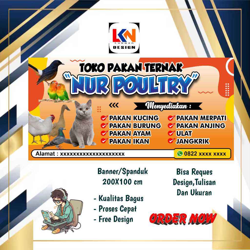 Jual spanduk banner pakan ternak Model A | Shopee Indonesia