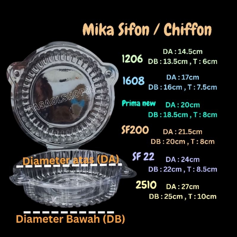 Jual Mika Bolu Sifon Chiffon TEBAL 13cm 16cm 18cm 20cm 22cm 25cm (10Pcs ...