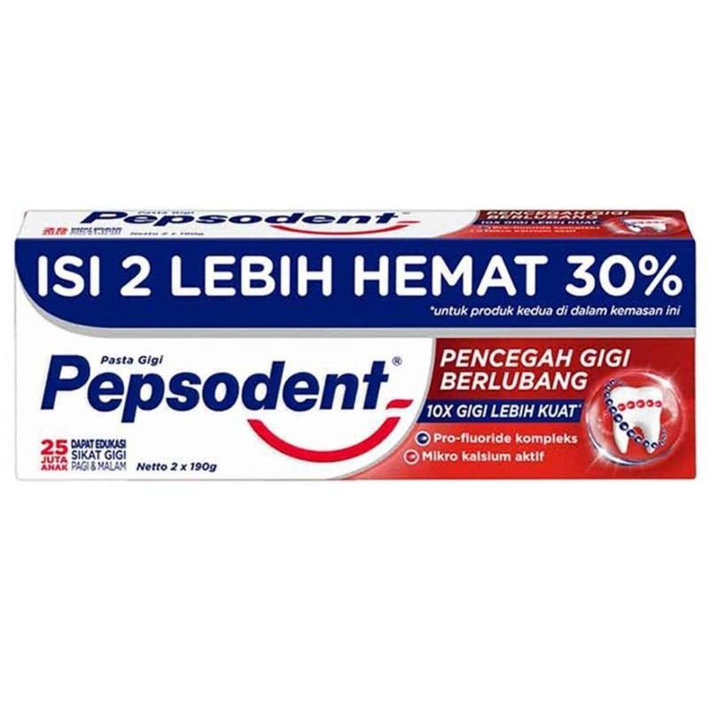 Jual PEPSODENT PASTA GIGI WHITE PACK 2 x 190 GR ( ISI 2 ) | Shopee ...