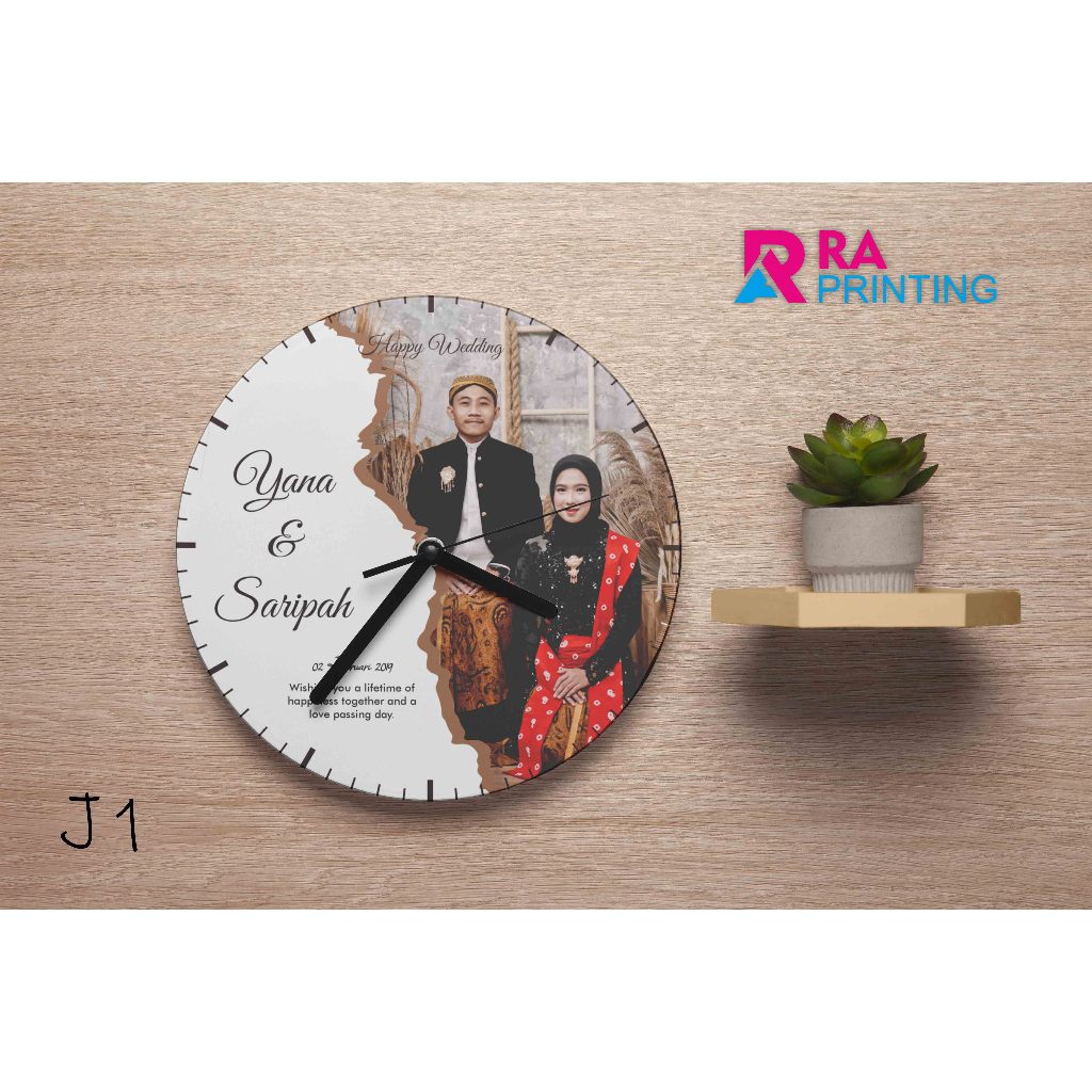 Jual Jam Dinding Bulat MDF 30 cm| Desain Kekinian | Bisa Custom Nama ...
