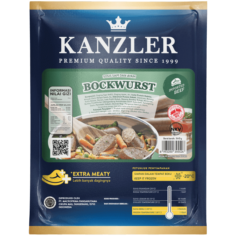 Jual Sosis Kanzler - Original Garlic Bockwurst Cheese Frankfurter Black ...