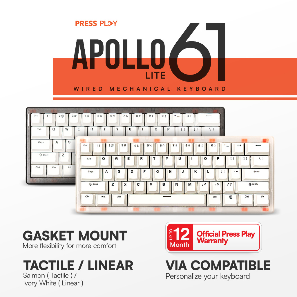 Jual APOLLO61 Lite 60% Wired Mechanical Keyboard by Press Play | Shopee Indonesia