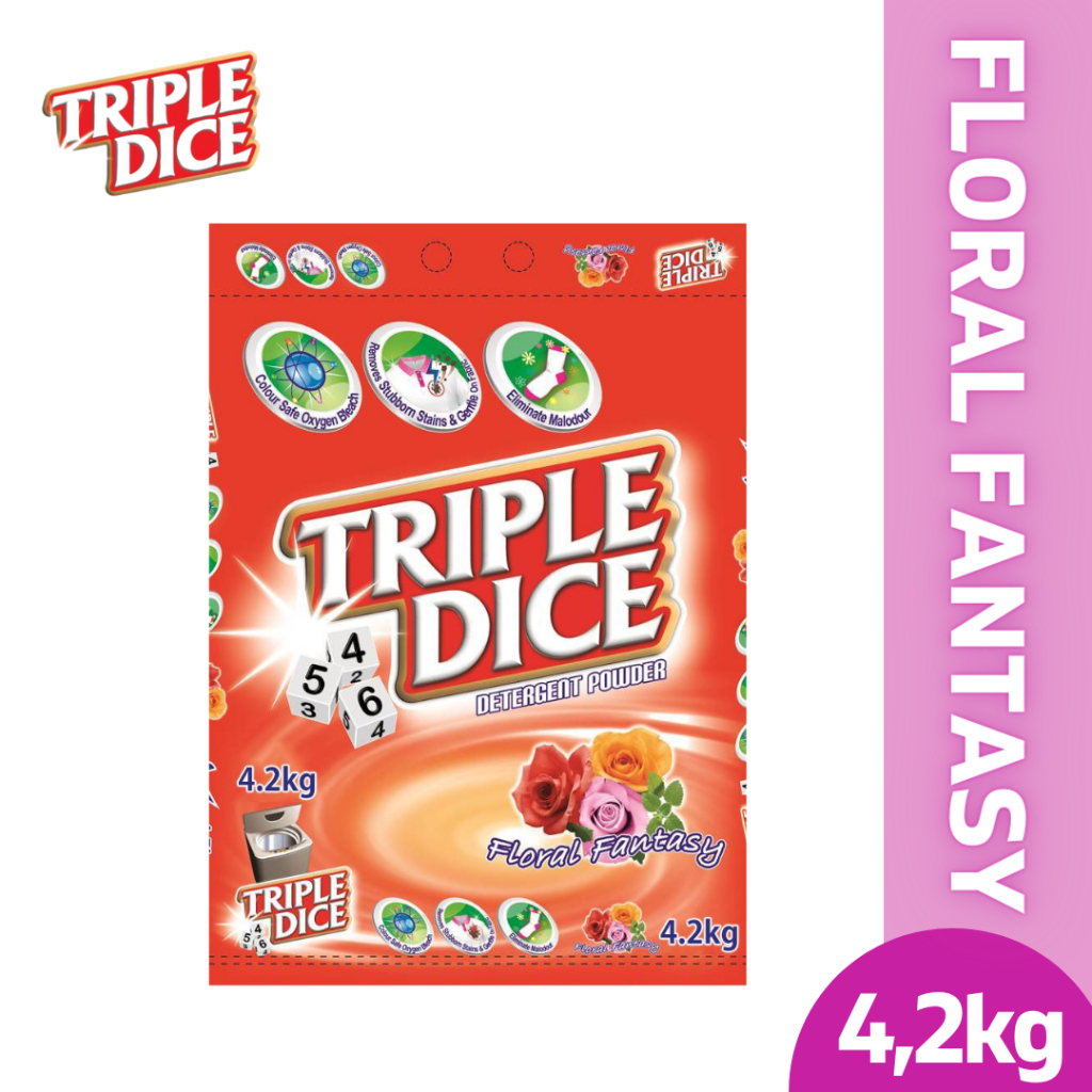 Jual TRIPLE DICE Detergent Powder Floral Fantasy 4.2kg | Shopee Indonesia