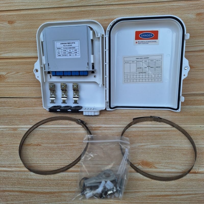 Jual odp 8 core lengkap spliter box 1:8 sc upc/ODP MINI 8 CORE LENGKAP ...