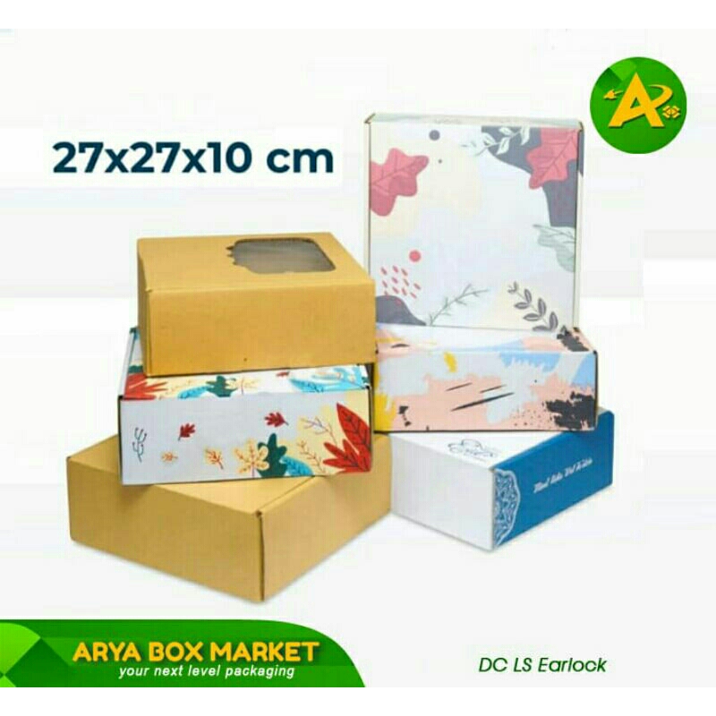 Jual Box Puding 27x27x10cm Kardus/Karton/Kemasan kue/Hampers | Shopee ...