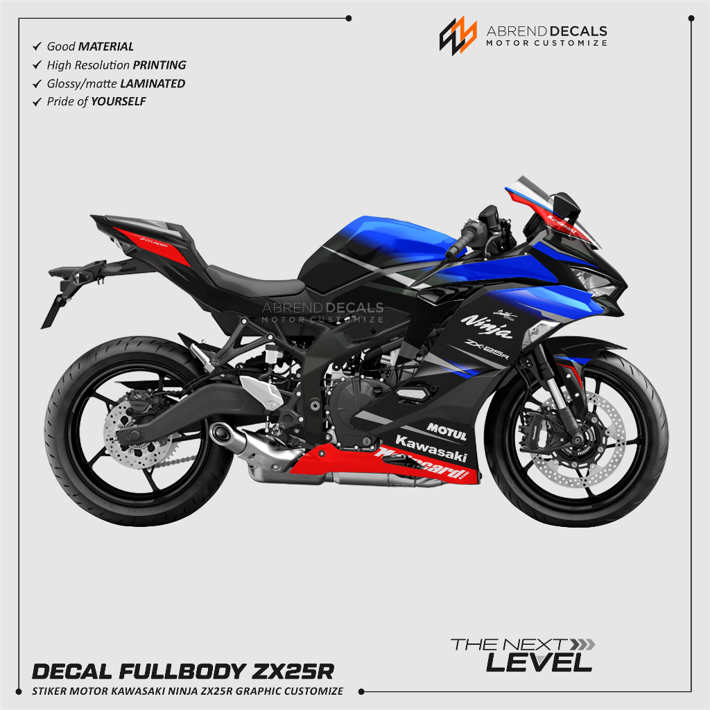 Jual Decal Fullbody ZX25R Grafis Custom Versi 2 / Stiker Motor Kawasaki Ninja ZX 25R Design ...