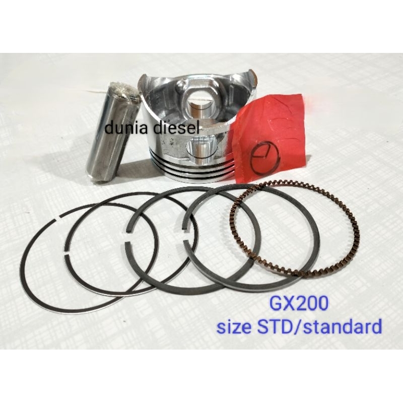 Jual piston set GX200 mesin gerak standard(std) / 0.25 / 0.75 genset 6.5hp engine piston assy ...