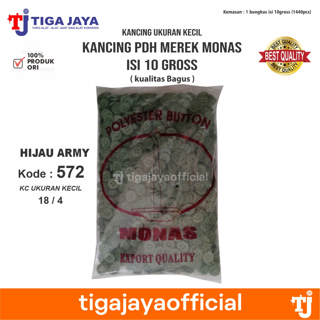 Jual tigajayaofficial Kancing Kemeja PDH kecil ukuran 11mm 18/4 Merek ...