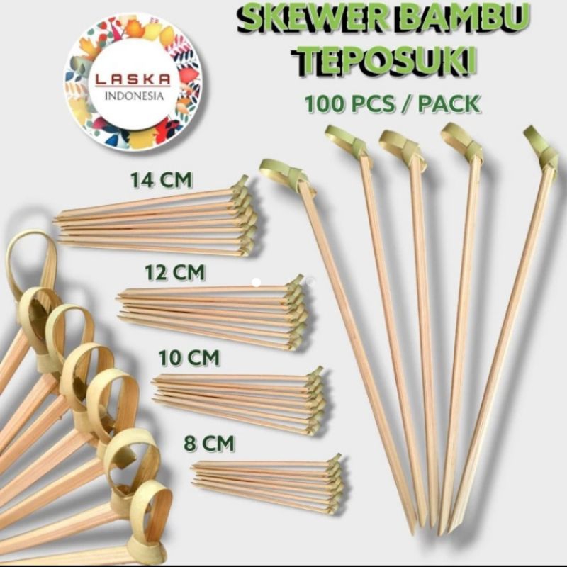 Jual Skewer bambu teposuki ,1 pack isi 100pcs ,tusuk garnish,tusuk buah,tusuk cocktail,bambu ...