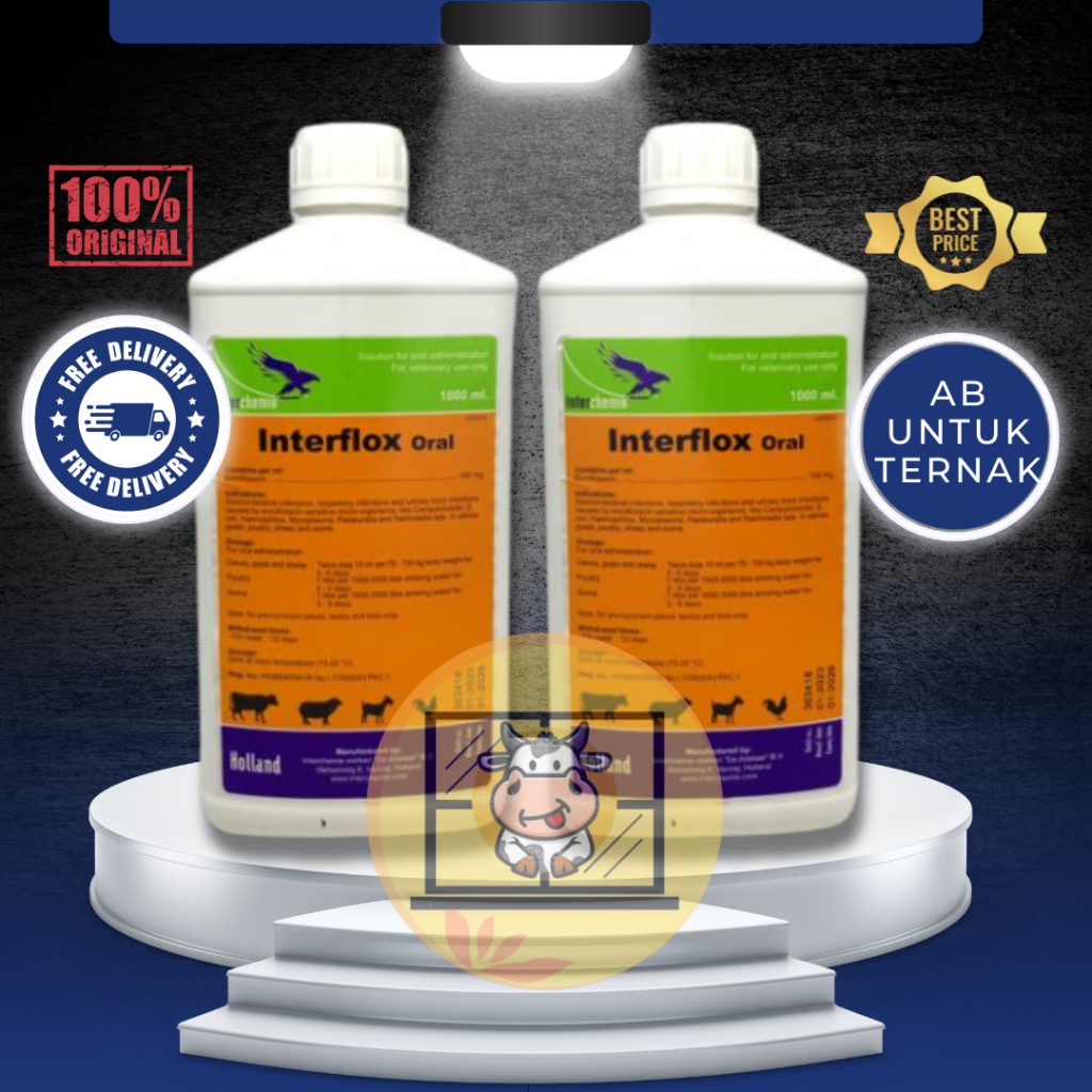 Jual Interflox Oral 1 liter/ 1000 ml - Obat Flu Diare Sapi Kambing Ayam ...