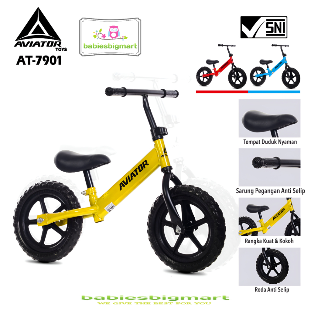 Jual Sepeda Anak Balance bike Push Bike Tanpa Pedal AVIATOR AT 7901 New ...