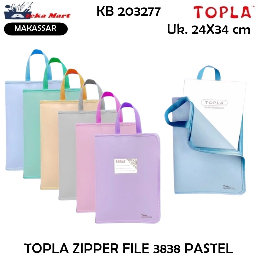 Jual TOPLA 3838 A4 ZIPPER BAG TOP HANDLE FILE FOLDER MAP RESLETING PEGANG ATAS | Shopee Indonesia