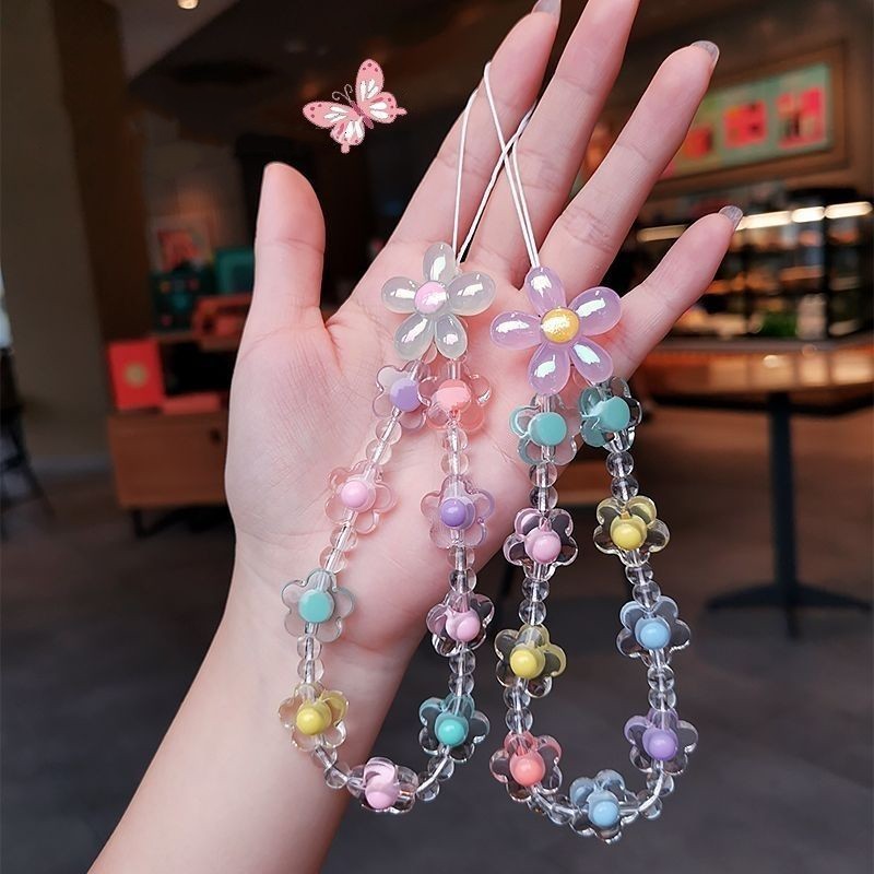 Jual Phone strap manik fashion Tali lanyard HP motif Bunga estetik ...