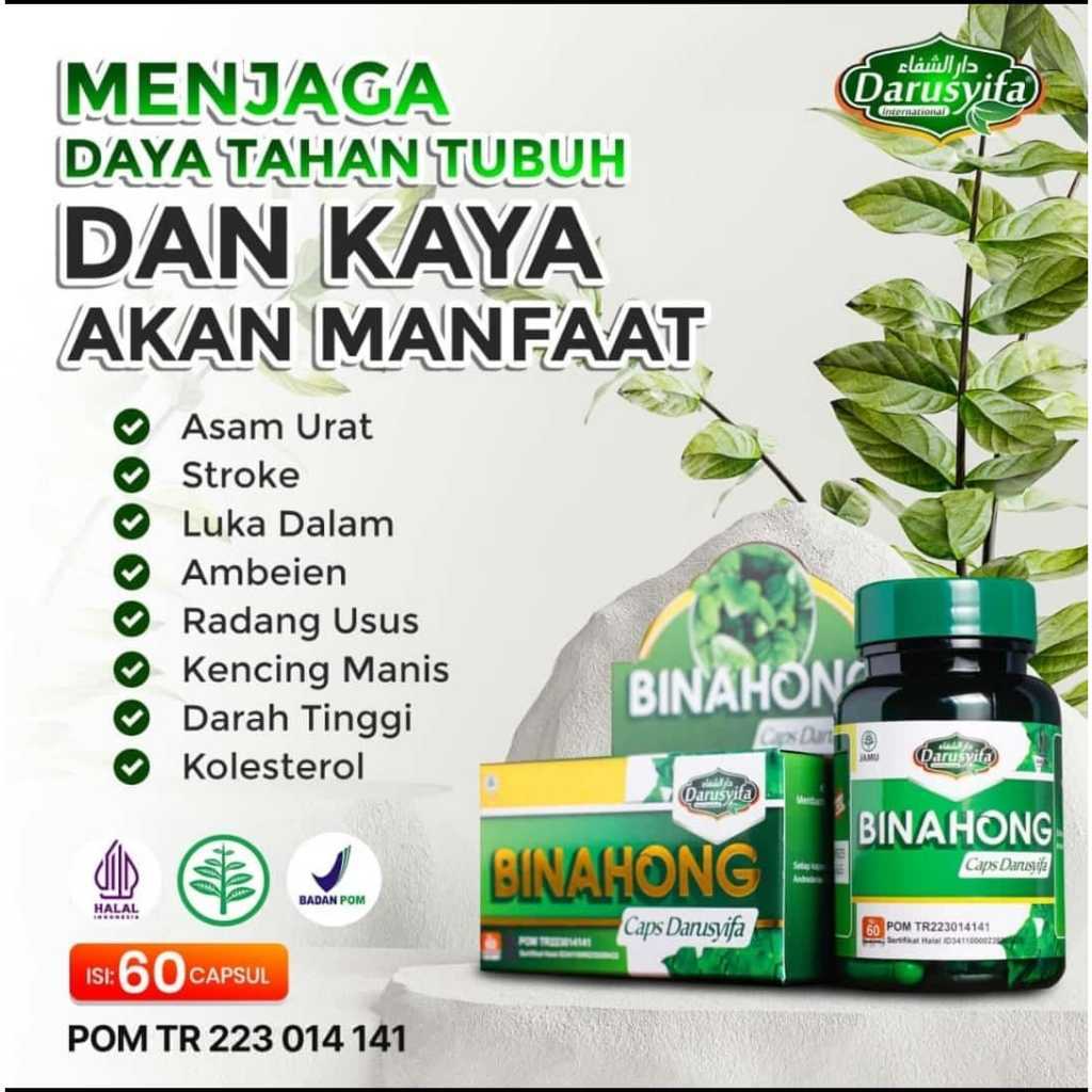 Jual Kapsul Extra Binahong Darusyifa BPOM isi 60 kapsul binahong hijau max daun binahong kapsul ...