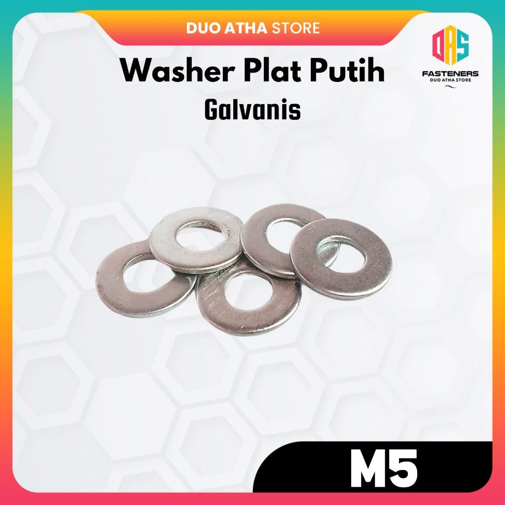 Jual M5 Ring Plat Galvanis Putih WP Washer Plate 5mm | Shopee Indonesia