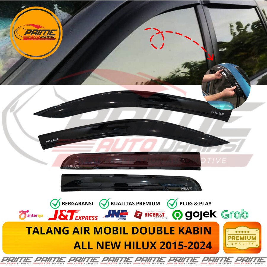 Jual Talang Air Mobil All New Hilux 2015-2024 Double Cabin Side Visor Injection - CCA | Shopee ...