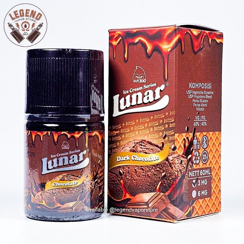 Jual FREEBASE - LIQUID LUNAR Dark Chocolate Ice Cream 60ML 3MG 6MG ...