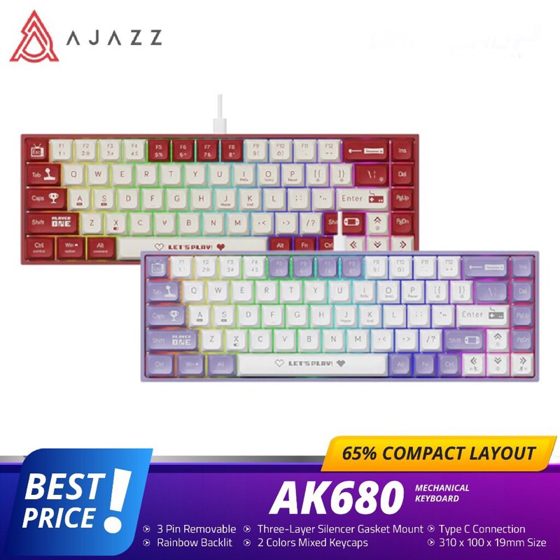 Jual keyboard gaming mechanical ajazz ak680 | Shopee Indonesia