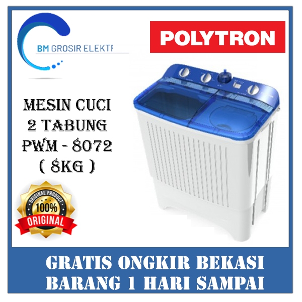 Jual POLYTRON MESIN CUCI PWM 8072 MESIN CUCI 2 TABUNG 8KG | Shopee ...