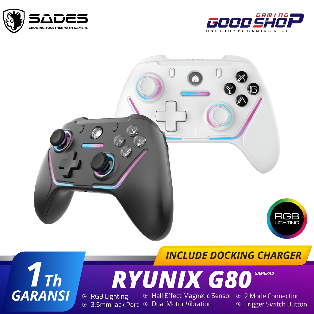 Jual Sades Ryunix G80 / G-80 Wireless Gamepad Hall Effect Analog Dual Mode | Shopee Indonesia