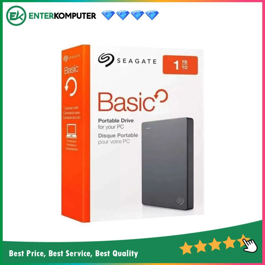 Jual Seagate Basic Portable 1TB USB 3.0 / Harddisk External 1TB | Shopee Indonesia