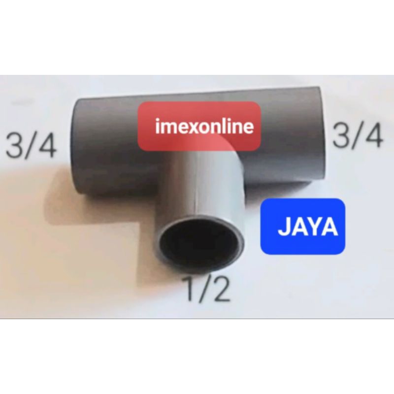 Jual Sambungan Pipa TEE Ukuran 3/4 x 1/2 INCH - JAYA | Shopee Indonesia
