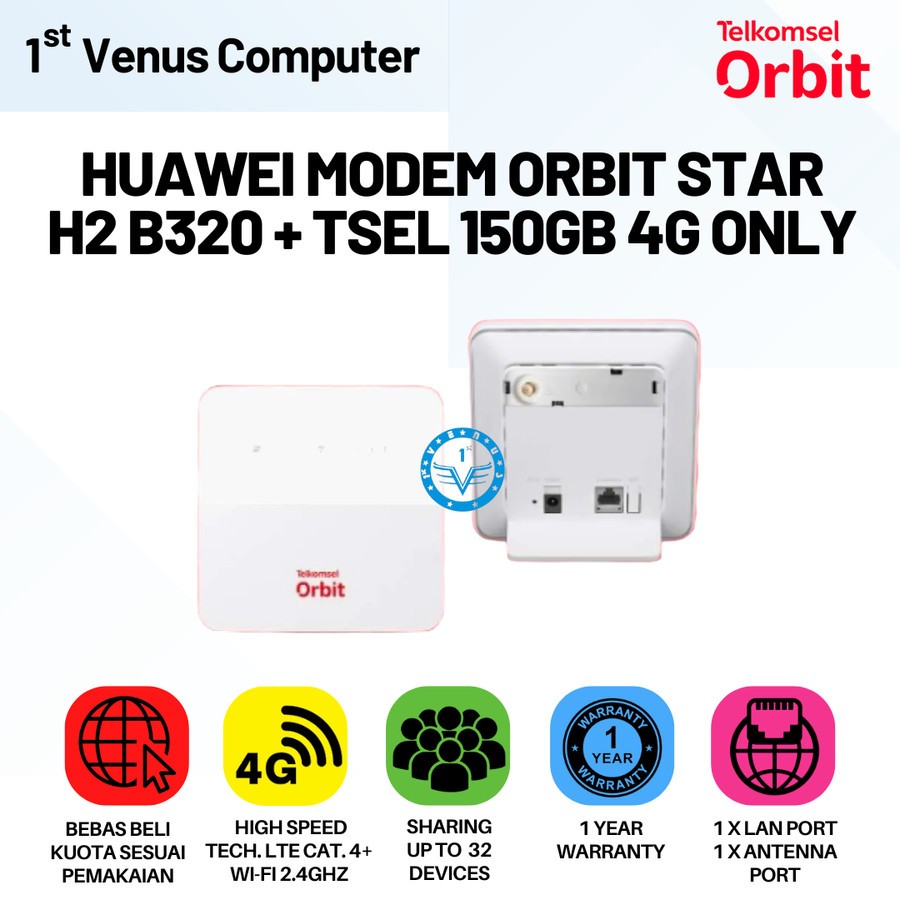 Jual Modem Wifi Wireless Router Huawei B320 Orbit Star H2 4G LTE Cat4 ...