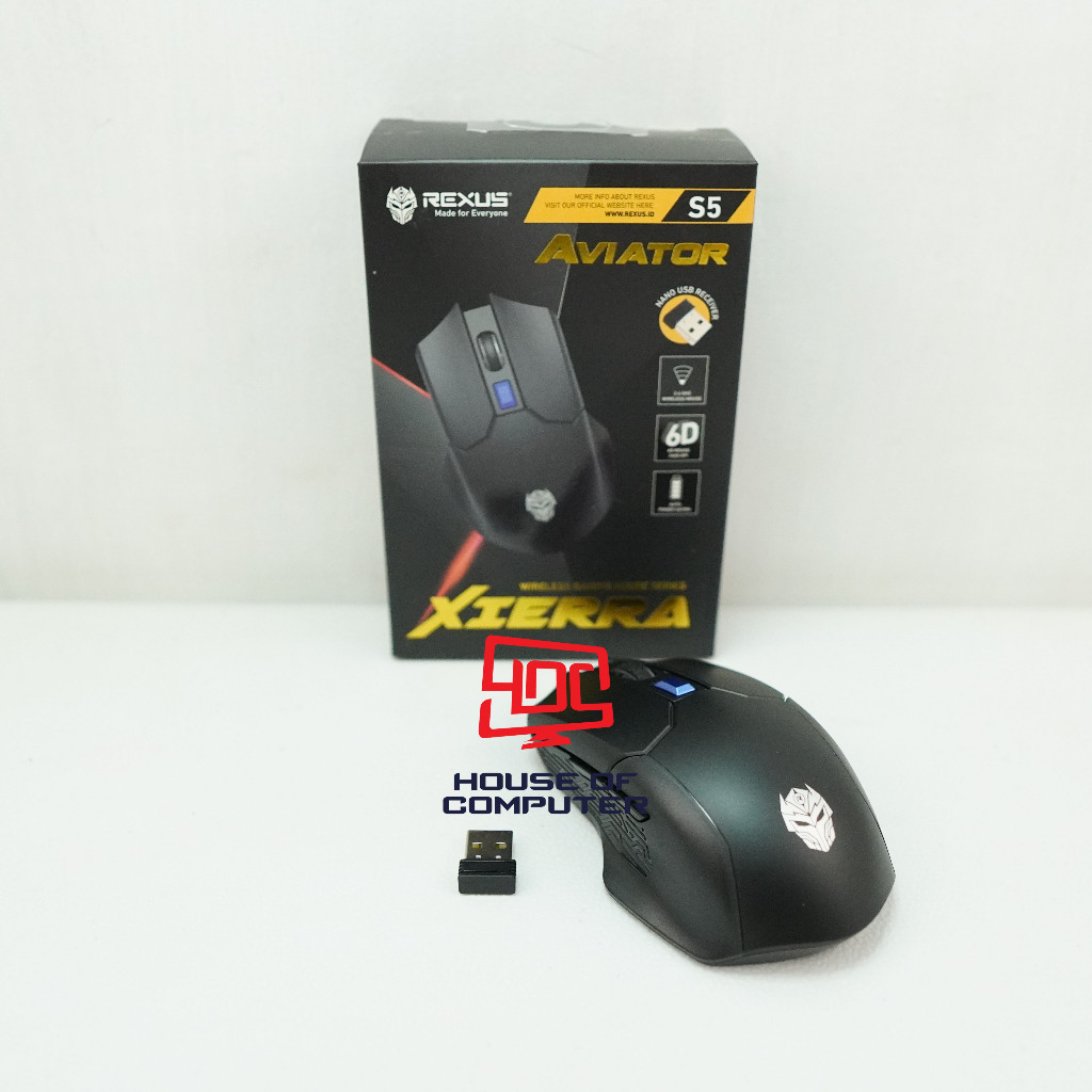 Jual MOUSE WIRELESS REXUS XIERRA S5 AVIATOR - HITAM | Shopee Indonesia