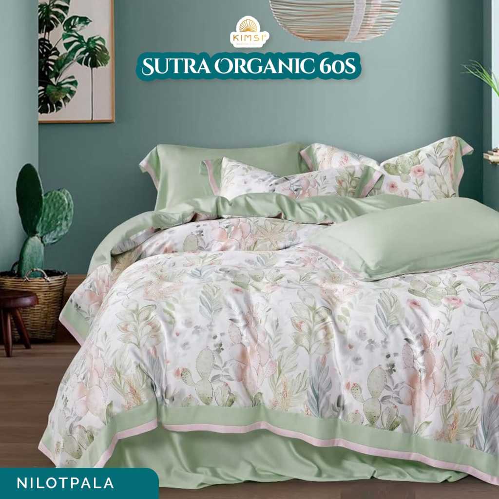 Jual BEDCOVER SET SPREI SUTRA ORGANIC 60S MOTIF BUNGA MINIMALIS BED ...