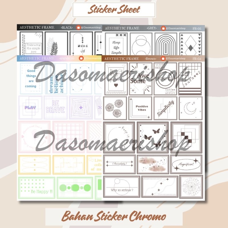 Jual Aesthetic Frame Sticker For Journal / Scrapbook | Shopee Indonesia