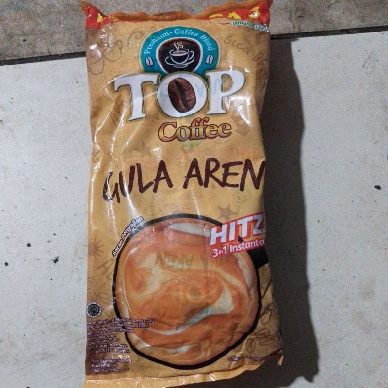 Jual TOP coffee gula aren 198g(6+3)sachet x 22g dan Top Cappucino 225g (6+3)sachet x 25g ...