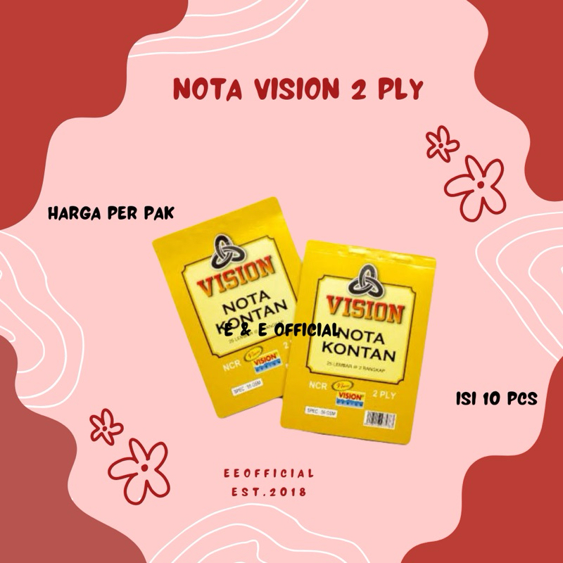 Jual NOTA 2 PLY VISION / NOTA NCR VISION MURAH | Shopee Indonesia