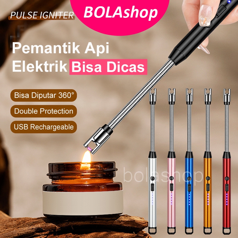 Jual Pemantik Api Elektrik Rechargeable USB Charge Portable Torch Pulse ...