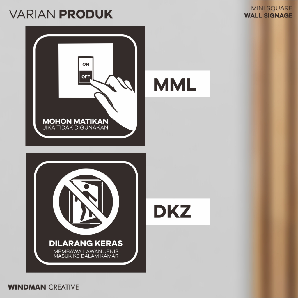 Jual MINI SQUARE WALL SIGNAGE | Papan Peringatan & Papan Penanda ...
