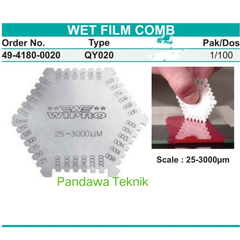 Jual 25-3000 Alat ukur ketebalan cat basah/ wet film ticknes gauge ...