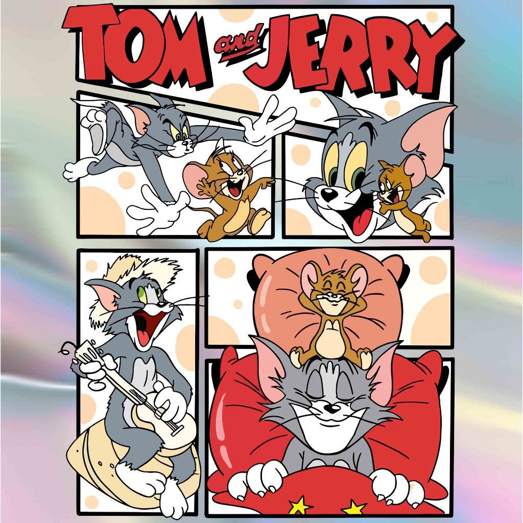 Jual SABLON STICKER DTF UKURAN 14CM TEMA TOM AND JERRY | Shopee Indonesia