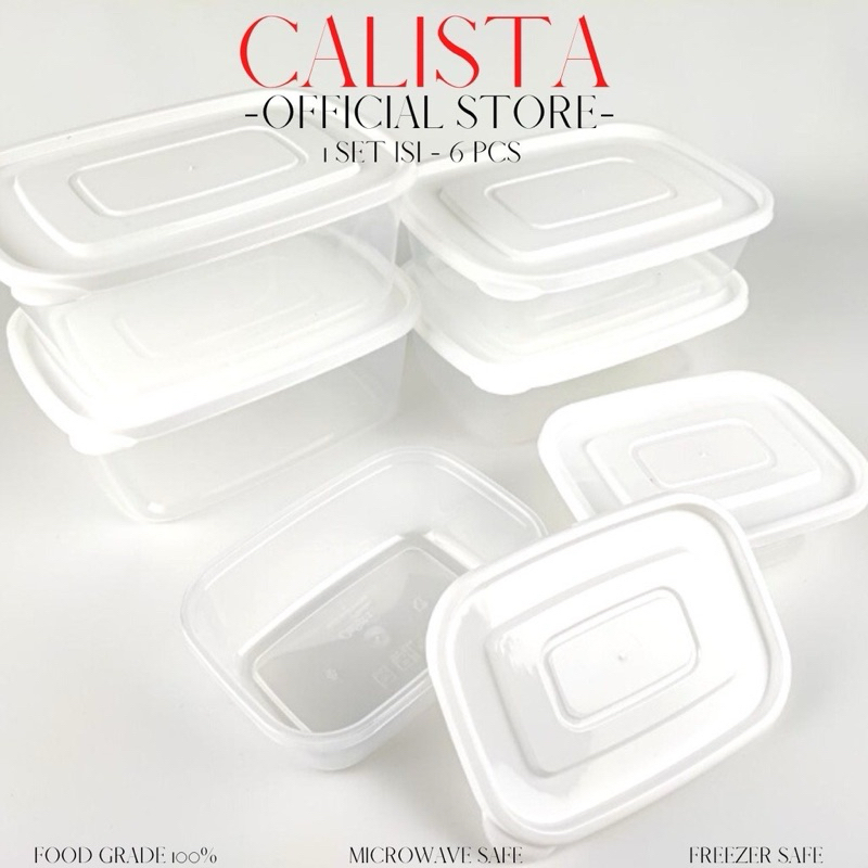 Jual Food Container Lunch Box Calista Furano Set / Isi 6 Pcs Putih ...