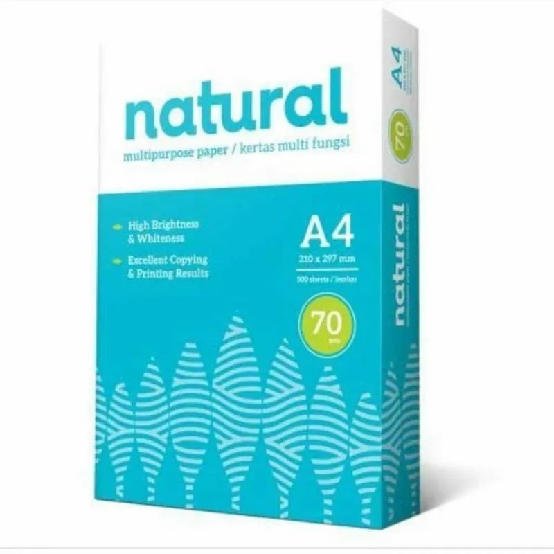 Jual Natural Kertas A4 70gr Copier 1 Rim (500 Lembar) Kertas Hvs A4 Kertas Fotocopy - Natural ...