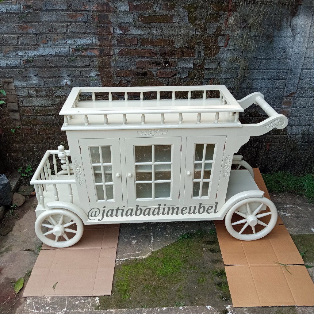Jual Meja Teh Troli Trolley Trolly Kereta Dorong Kayu Rak Makanan ...
