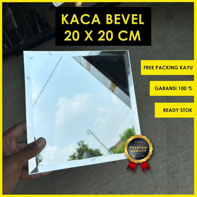 Jual kaca bevel 20 x 20 cm tebal 3mm kaca bevel dekorasi dinding ...