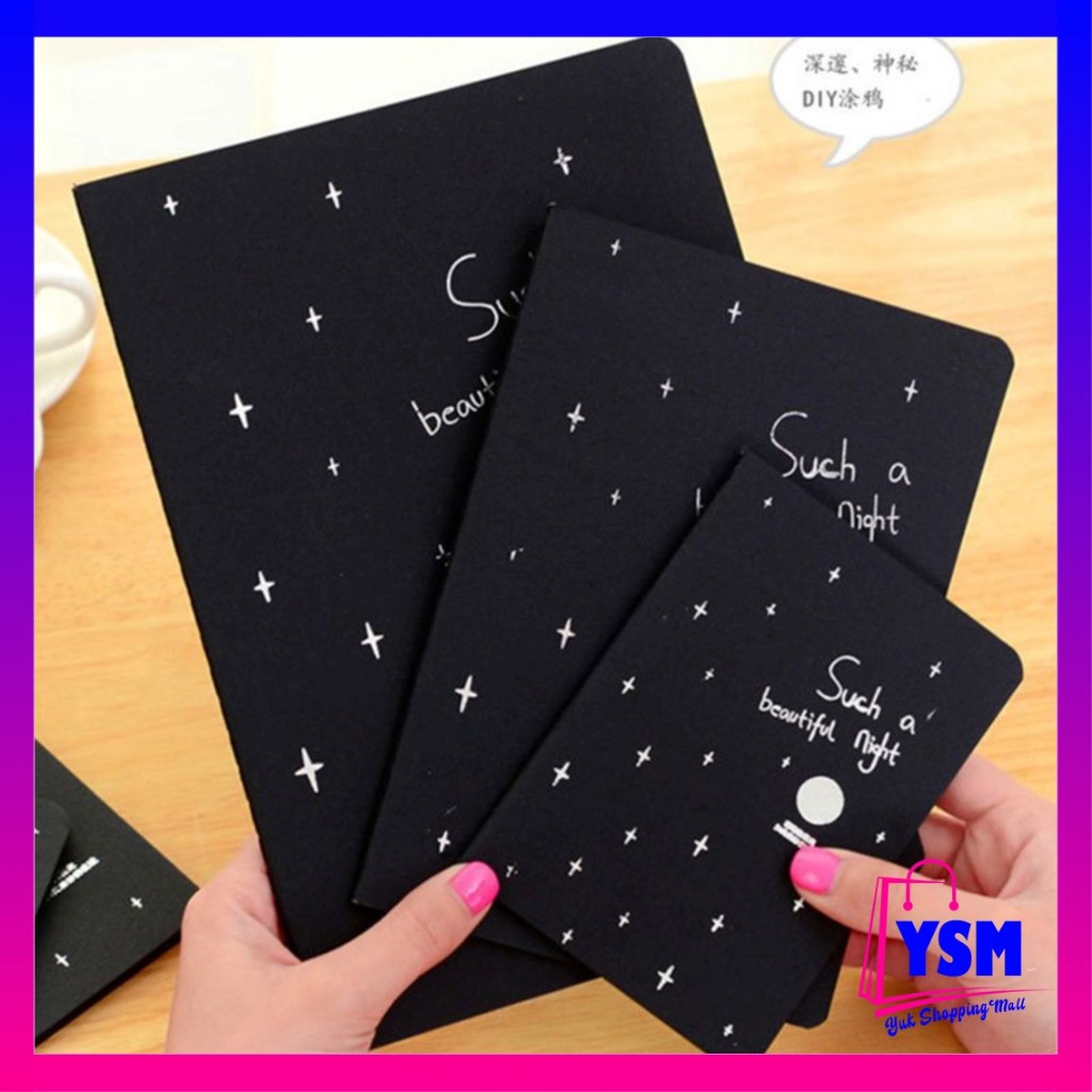 Jual YSM Buku Tulis Warna Hitam Isi 28 Lembar Buku Catatan Kertas Hitam ...