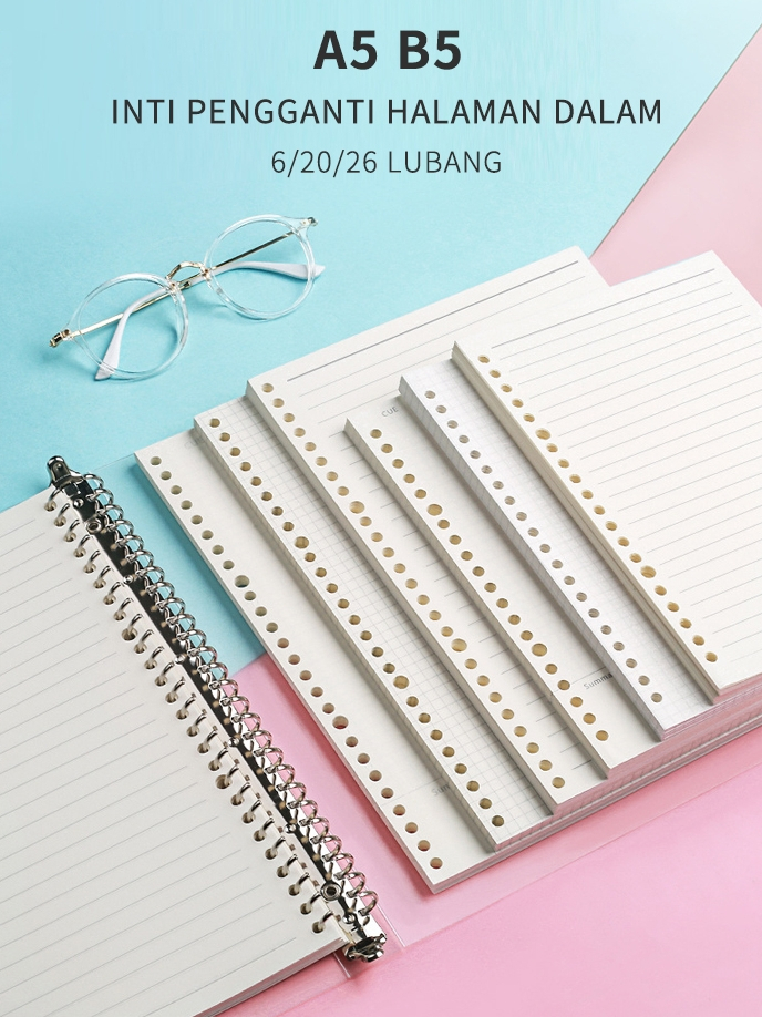 Jual Notebook refill Line & Blank KERTAS ISI BINDER A5/B5 LOOSE LEAF 6 ...