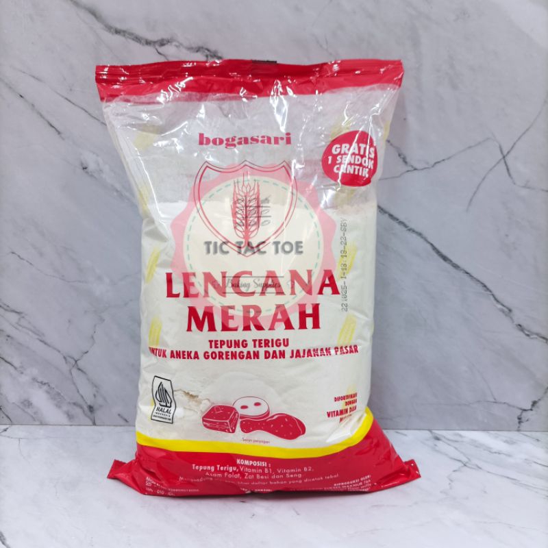 Jual Tepung Terigu Lencana Merah Kemasan 1kg/Tepung Terigu/Tepung ...