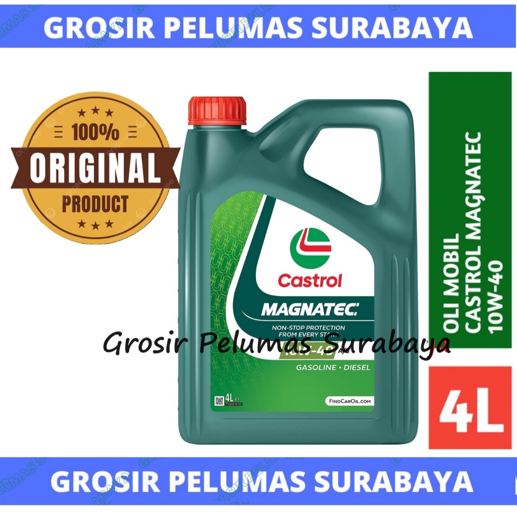 Jual Oli ORIGINAL Castrol Magnatec 10w-40 10w/40 10W 40 Bensin / Diesel ...