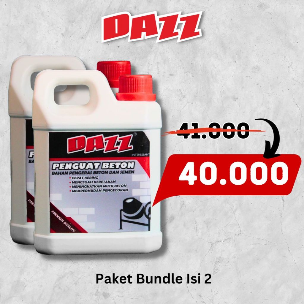 Jual Paket Isi 2 Dazz Pengeras Beton (1Kg) | Pengeras Semen | Shopee ...