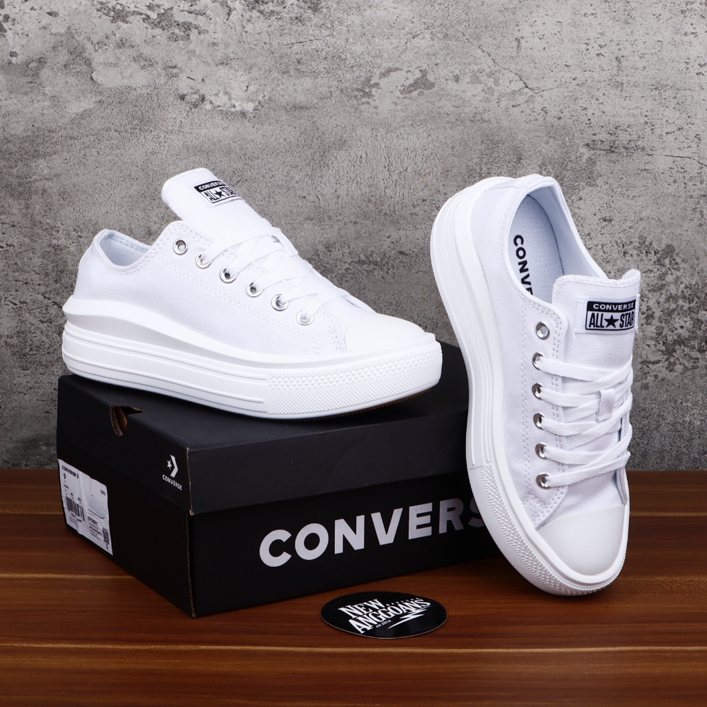Jual Sepatu Converse Chuck Taylor All Star Ox Move Full All White Putih ...