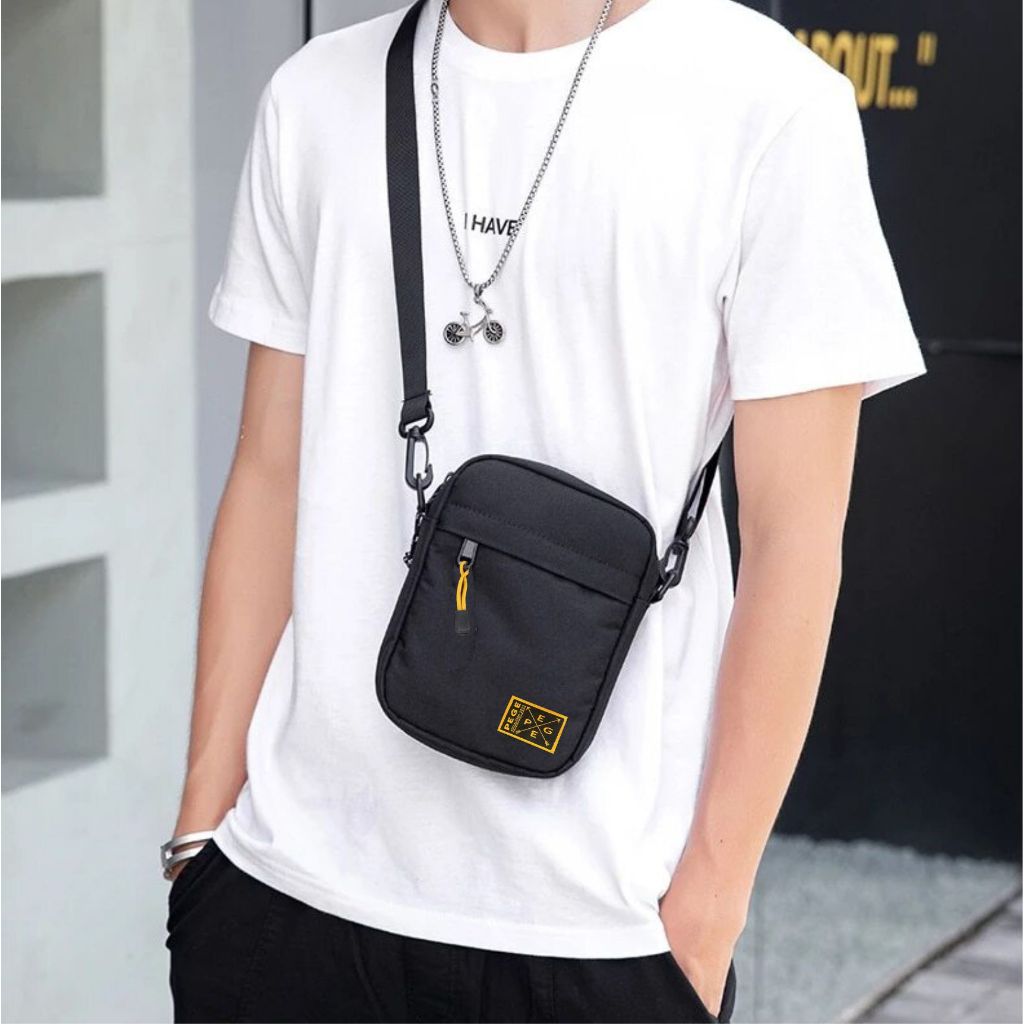 Jual Tas Selempang Bahu Pria PEGE Model Korea Style Simpel Kasual Polos ...