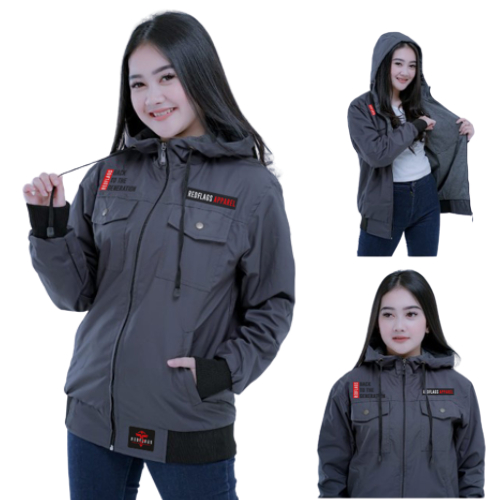 Jual JAKET PARASUT WANITA ANTI AIR SEMI PARKA TEBAL JACKET BOMBER CEWEK ...